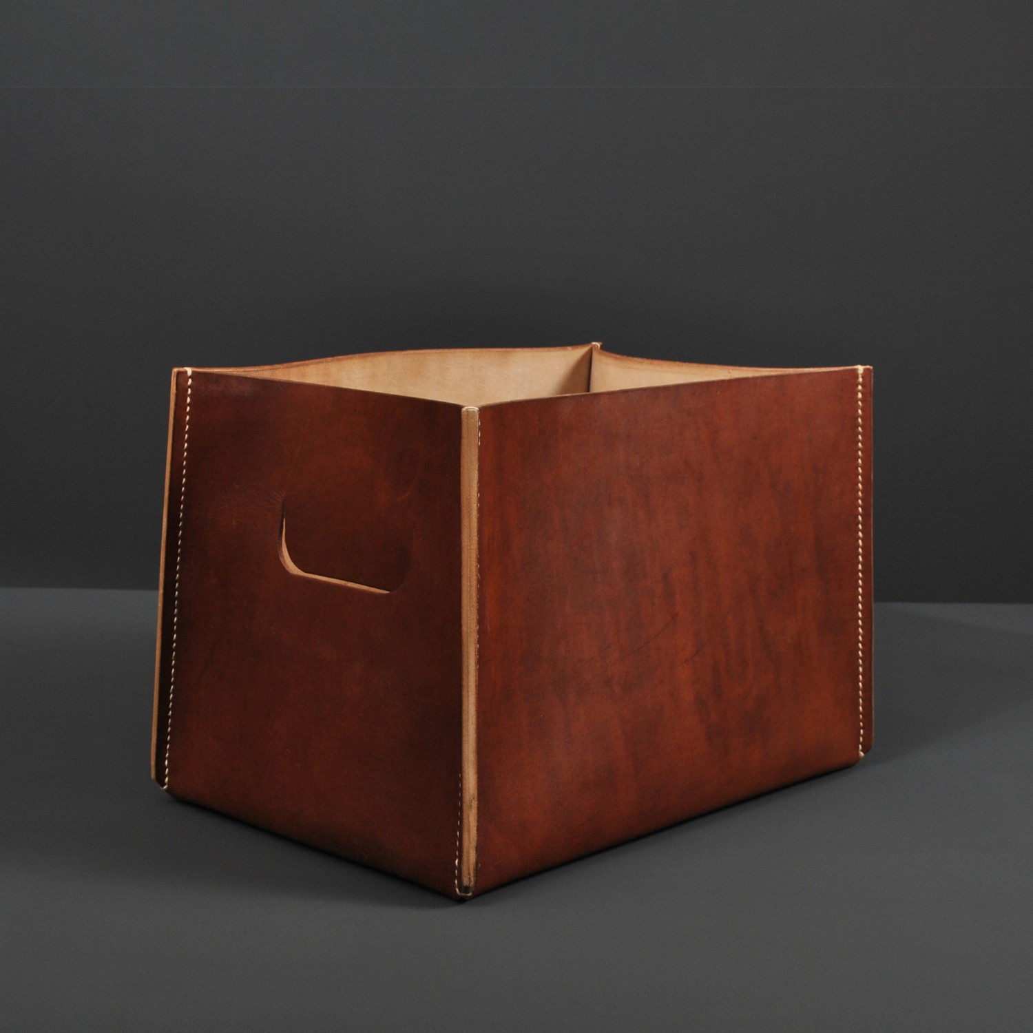 Handcrafted Brown Leather storage box | SUM Furniture