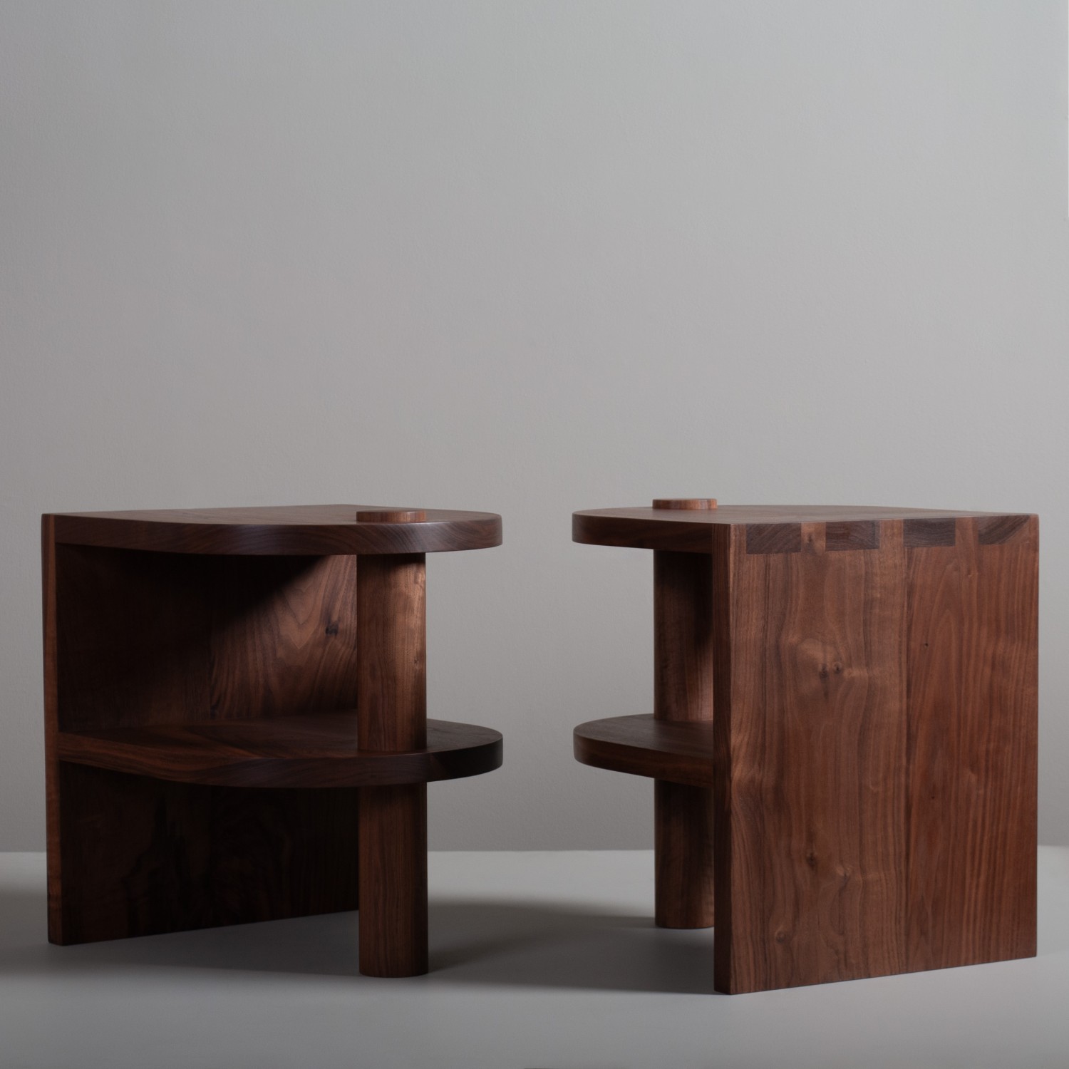 Walnut Pillar Tables | SUM Furniture
